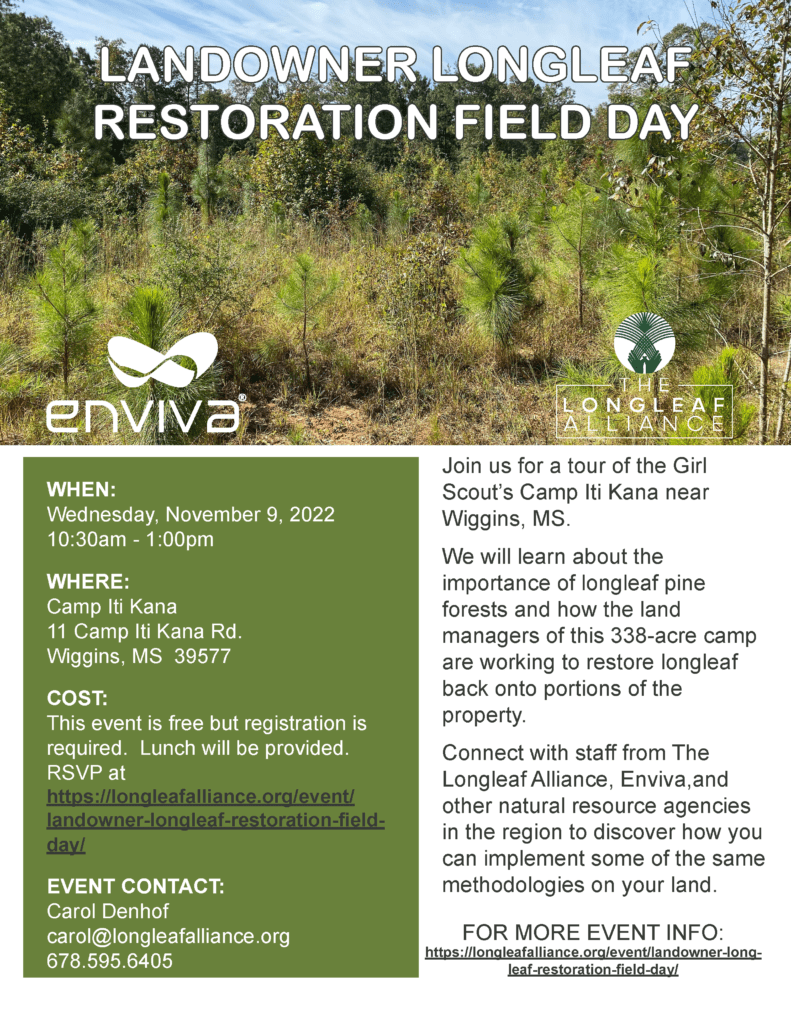 Landowner Longleaf Restoration Field Day – The Longleaf Alliance