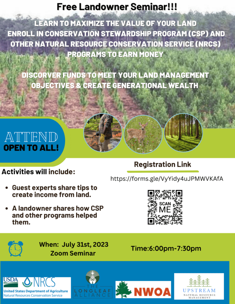 Conservation Stewardship Program Webinar – The Longleaf Alliance