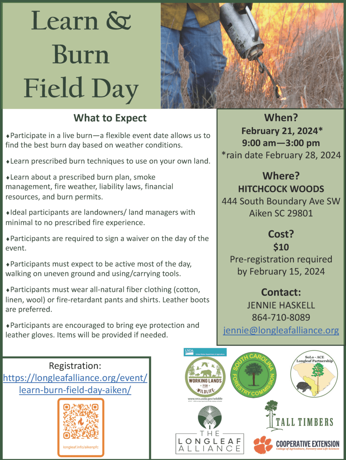 Learn & Burn Field Day – Aiken, SC – The Longleaf Alliance