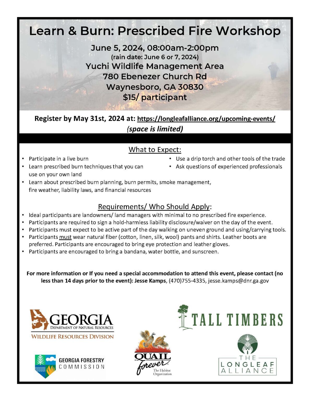 Learn & Burn – Prescribed Fire Workshop in Waynesboro, Georgia – The ...