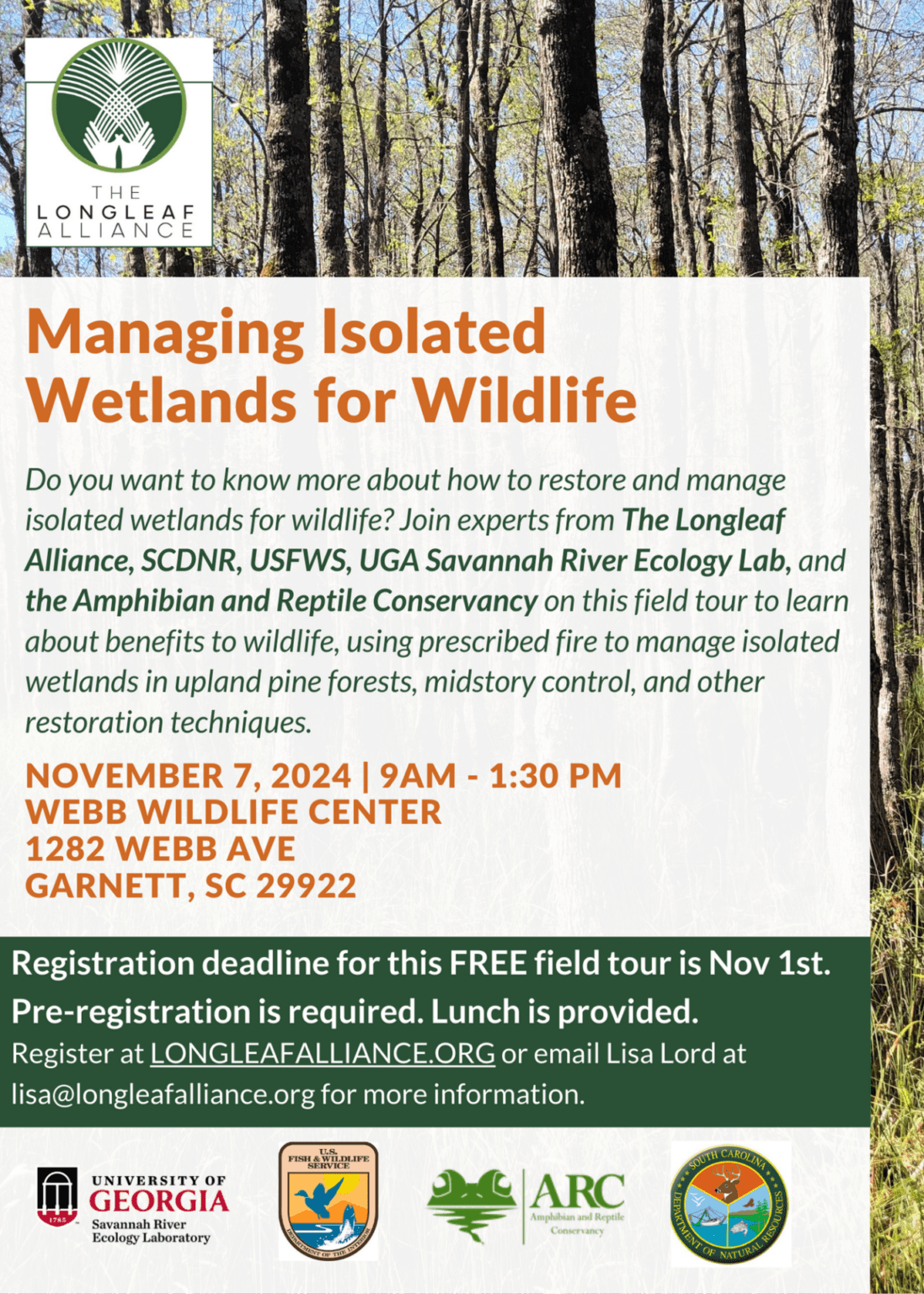 Workshop: Managing Isolated Wetlands for Wildlife – The Longleaf Alliance
